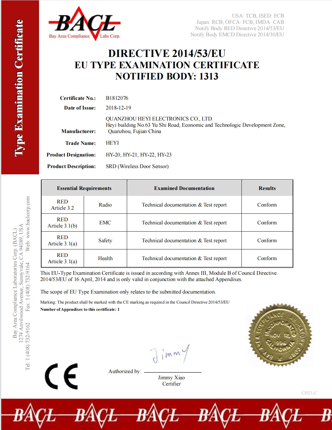 Buy Wholesale China Wireless Door/window Sensor Support Door Open ...