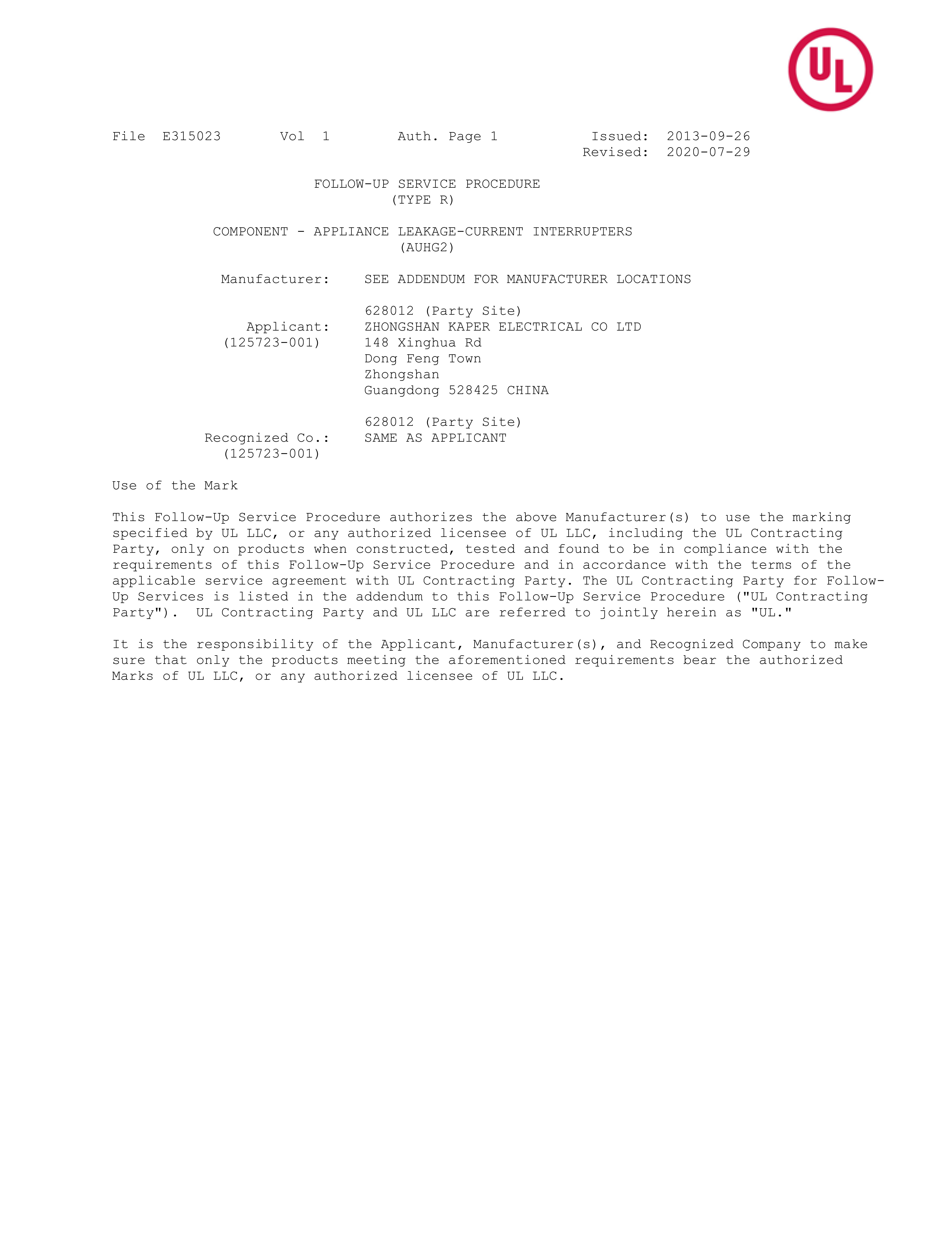 Appliance Leakage Current Interrupter - Buy China Wholesale Alci ...