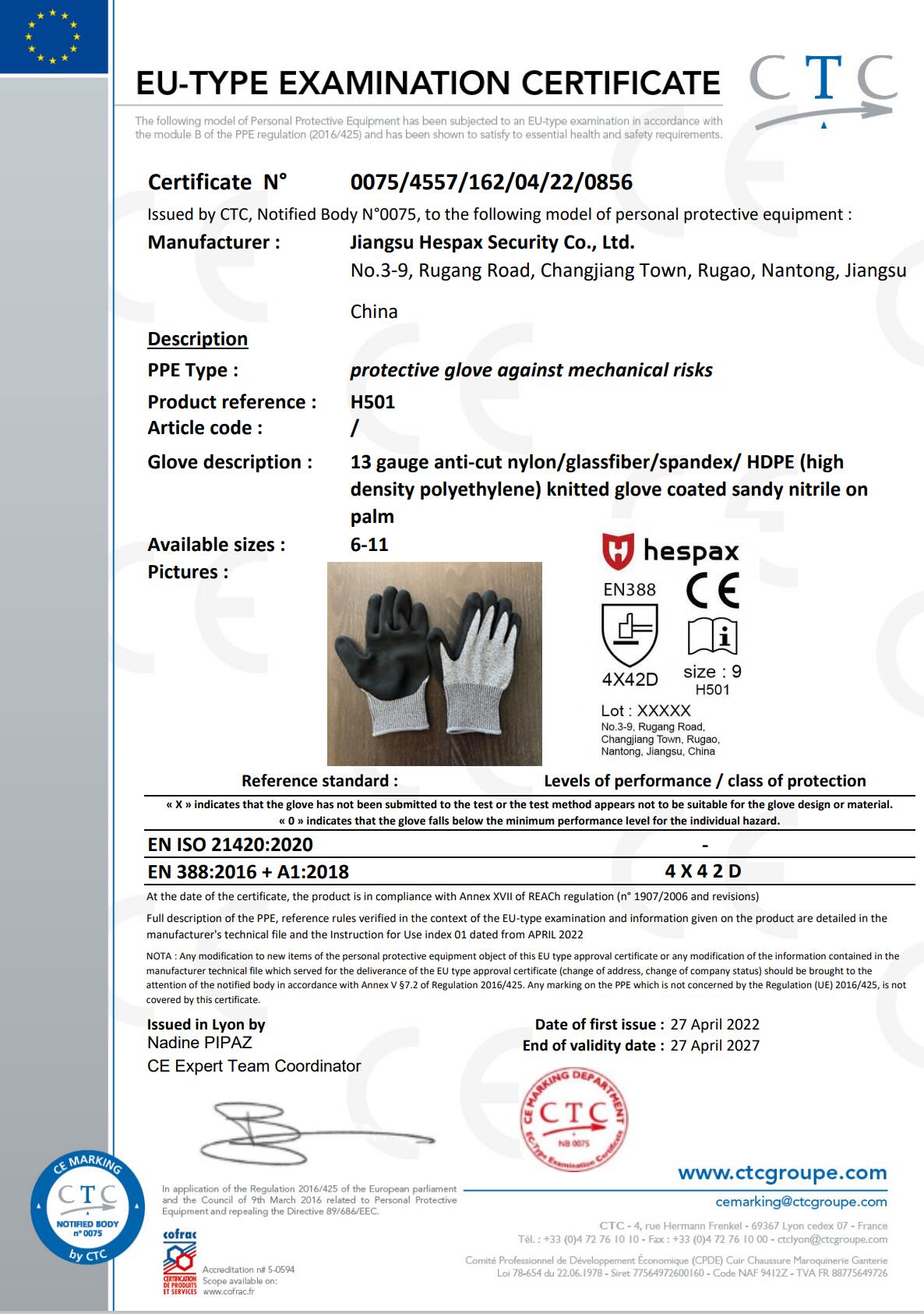Buy Wholesale China Hespax Cut Resistant Abrasion Resistant Level 5 ...