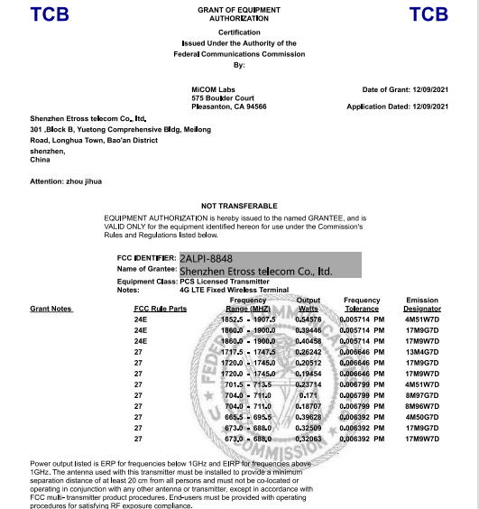 4g Lte Fwt-8848 Fixed Wireless Terminal Device With Ec25/ec21/ec20 ...