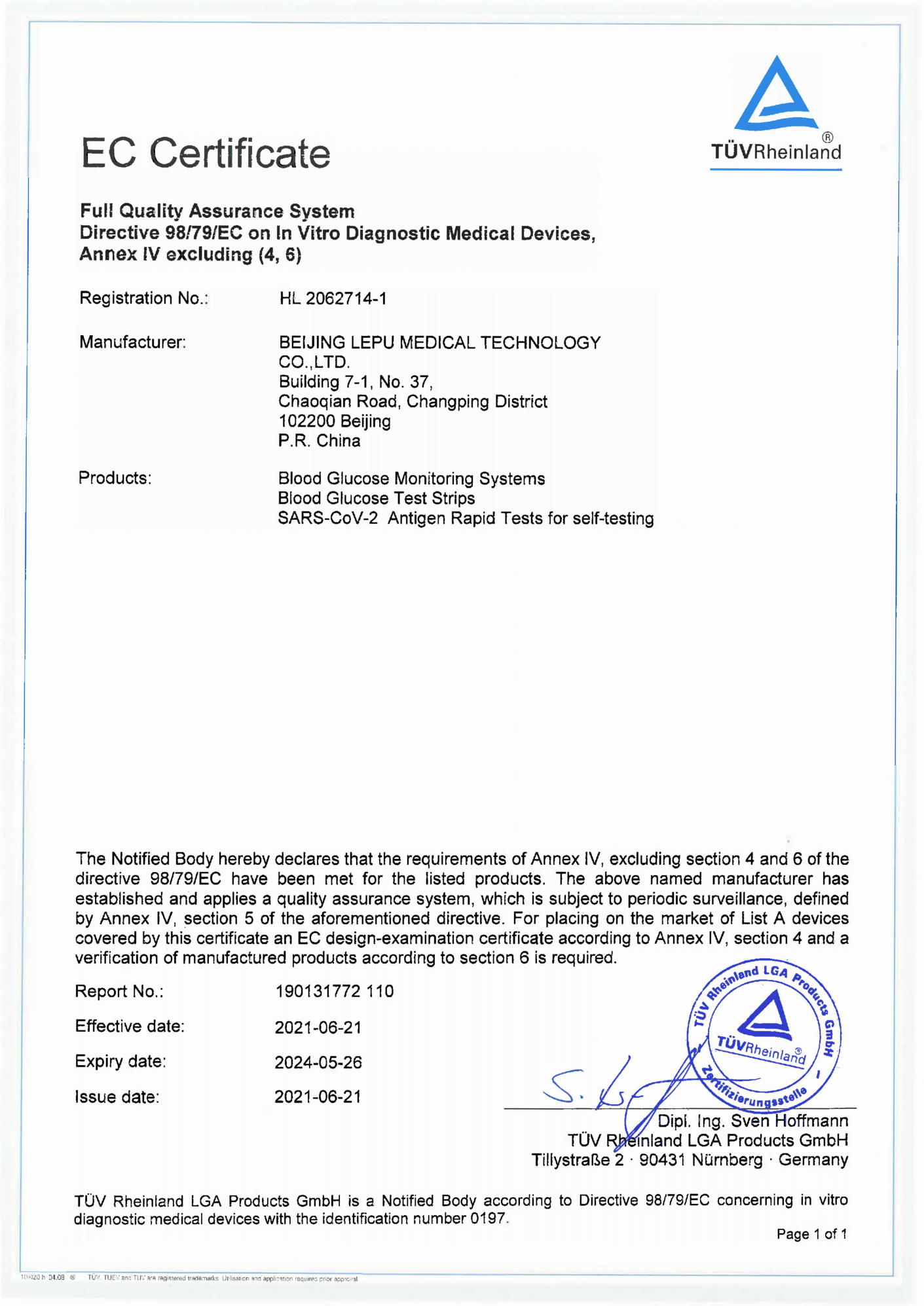 Lepu medical Rapid Antigen test (CE-0197 self test, 25 Tests /kit ...
