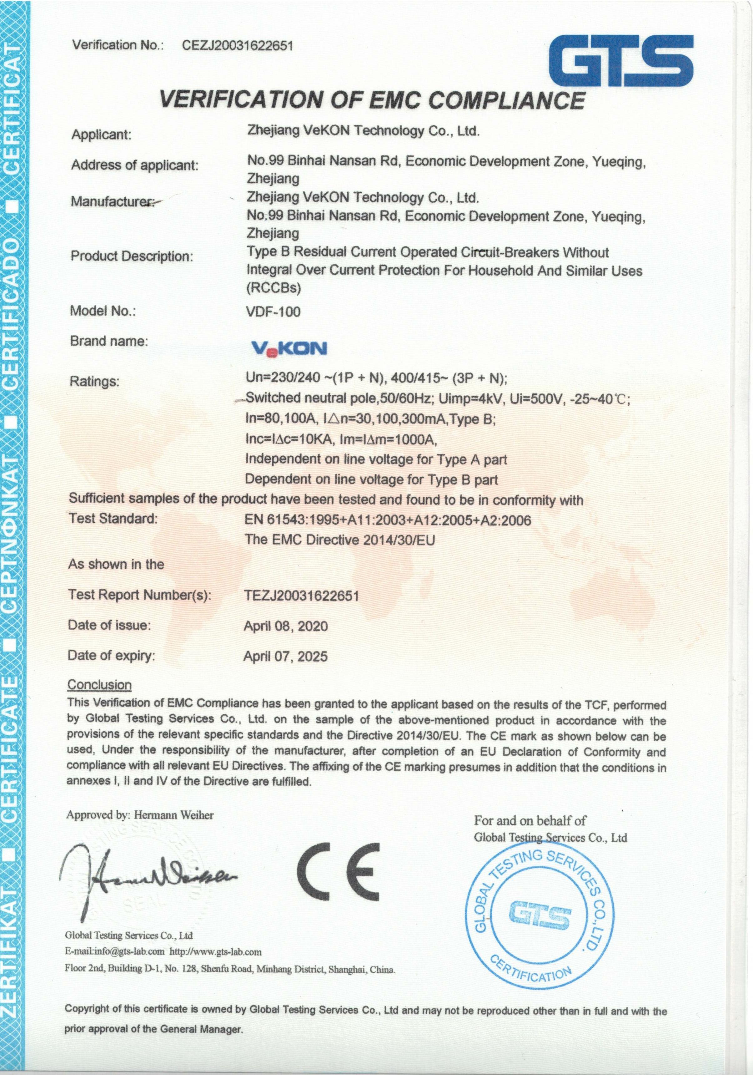 Buy Wholesale China Vdf-100 Type B Rccb 80a For Ev Charger Component Ce ...