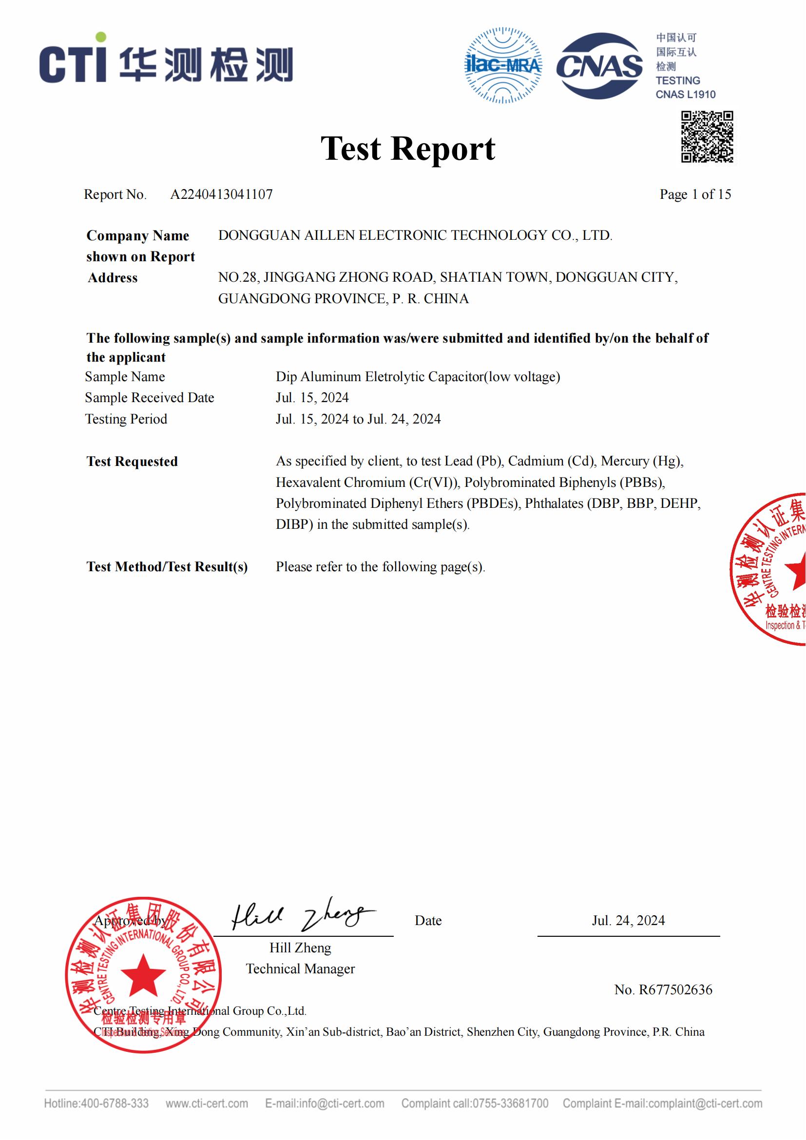 Manufacturer Radial Plug In Aluminum Electrolytic Capacitor ...
