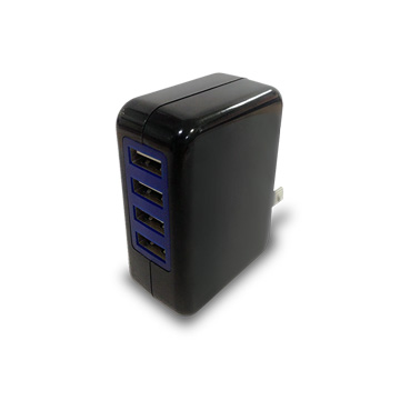 4-port USB charger with folding US plug | Global Sources
