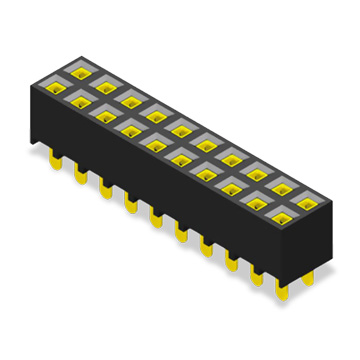 Dual-row female header with 2.54mm pitch | Global Sources