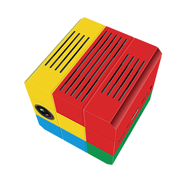 Cube projector shows images on 44in screen | Global Sources