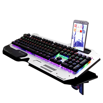 Backlit gaming keyboard holds mobile phone | Global Sources
