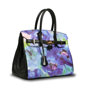 Watercolor painting-inspired leather handbag | Global Sources