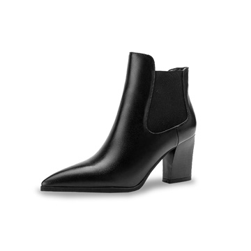 Wide-heeled ankle boots adopt cowhide | Global Sources