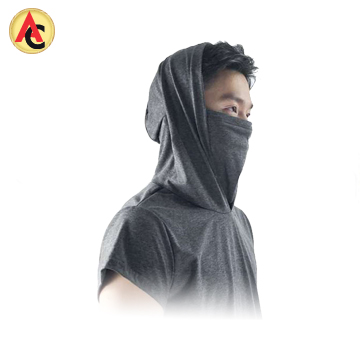 Men’s hoodie T-shirt with pull-up face mask | Global Sources