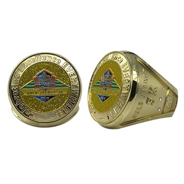 Die-cast zinc medal ring enameled, glittered | Global Sources