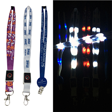 Polyester lanyard lights up | Global Sources