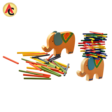Wooden elephant balancing toy | Global Sources
