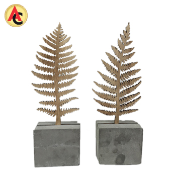 Wooden fern decor with cement base | Global Sources