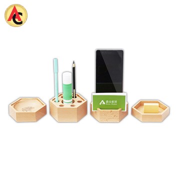 Handmade hexagon desk organizer uses beech | Global Sources