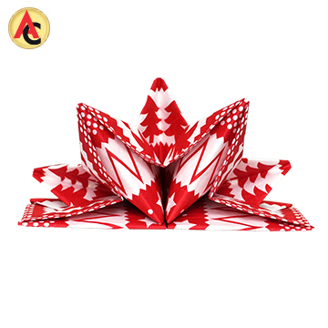 Pre-folded paper napkin has Christmas tree design | Global Sources