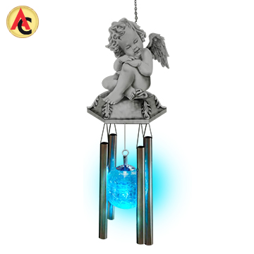 Wind chime equipped with solar-powered LED | Global Sources