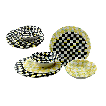 Checkerboard-painted melamine dinnerware | Global Sources