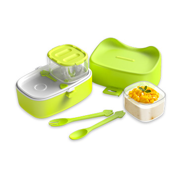 Two-layer lunch box holds hot, cold food simultaneously | Global Sources