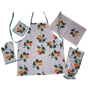 Kitchen apron set in fine sewn pure cotton | Global Sources