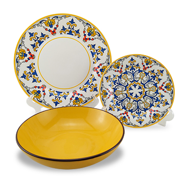 Ceramic dinnerware set with colorful decals | Global Sources