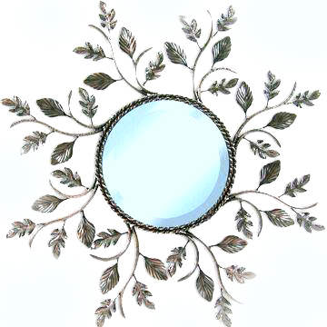 Decorative mirror has leaf-shaped frame | Global Sources