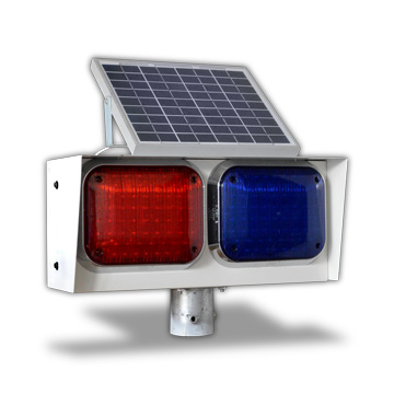Solar warning light emits red, blue beam | Global Sources