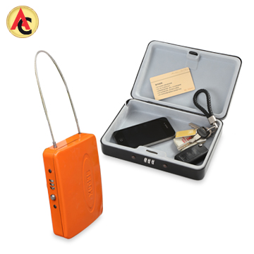 Portable EAS safe box has steel cable handle | Global Sources