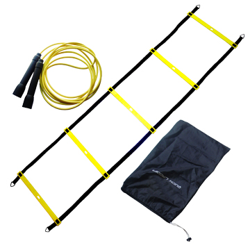 Speed, agility training kit includes nylon ladder, PVC skipping rope ...